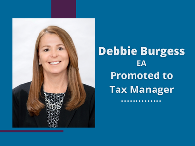 Walter Shuffain Promotes Debbie Burgess to Tax Manager - Walter Shuffain